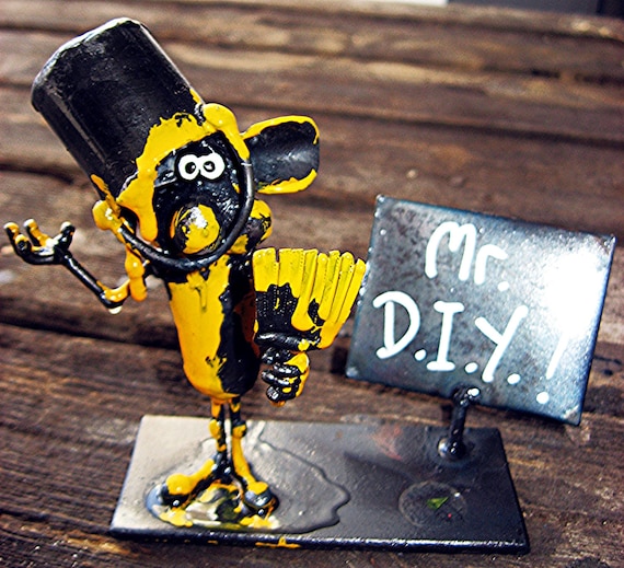 DIY Handyman Disaster Mouse Sculpture Made From Recyled Steel - Etsy