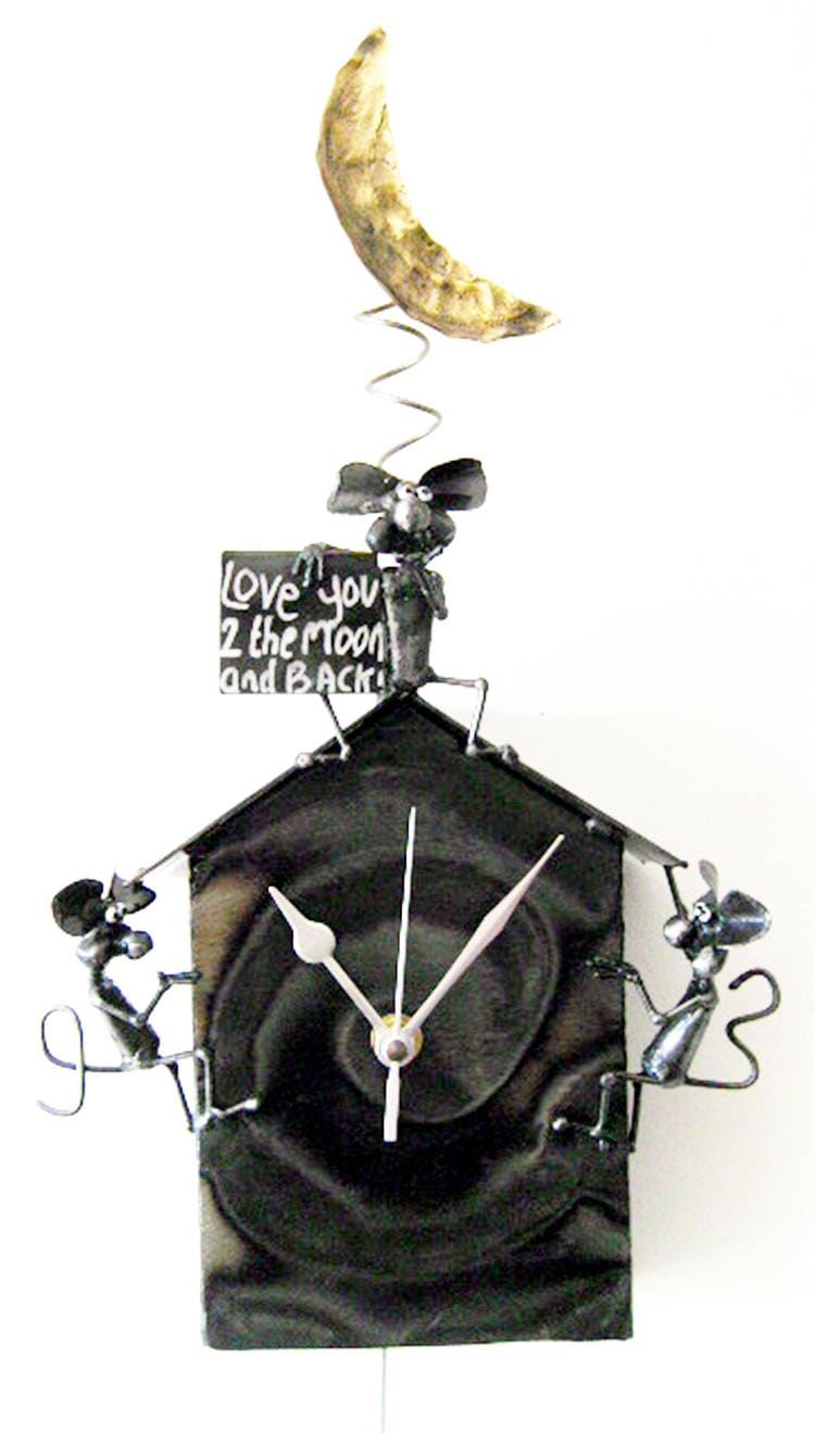Love Clock With Mice Blowing Kisses Saying i Love You to | Etsy