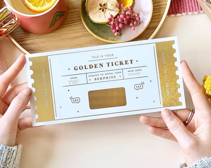Scratch-off Golden Ticket Greeting Card // Write Your Own Message ...