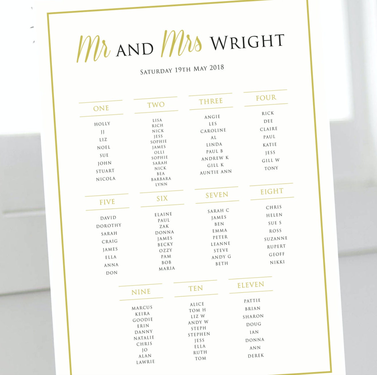 Modern Gold Table Plan Gold Wedding Modern Wedding Table | Etsy
