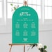 Orange Curved Table Plan | Modern Bright Bold Wedding, Minimal Arched ...
