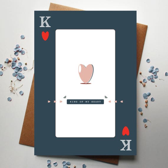 King Of My Heart Card Valentine's Day card King of my | Etsy