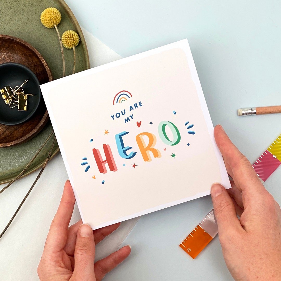 You Are My Hero Card | Thoughtful Card for Friends, Family & Loved Ones ...