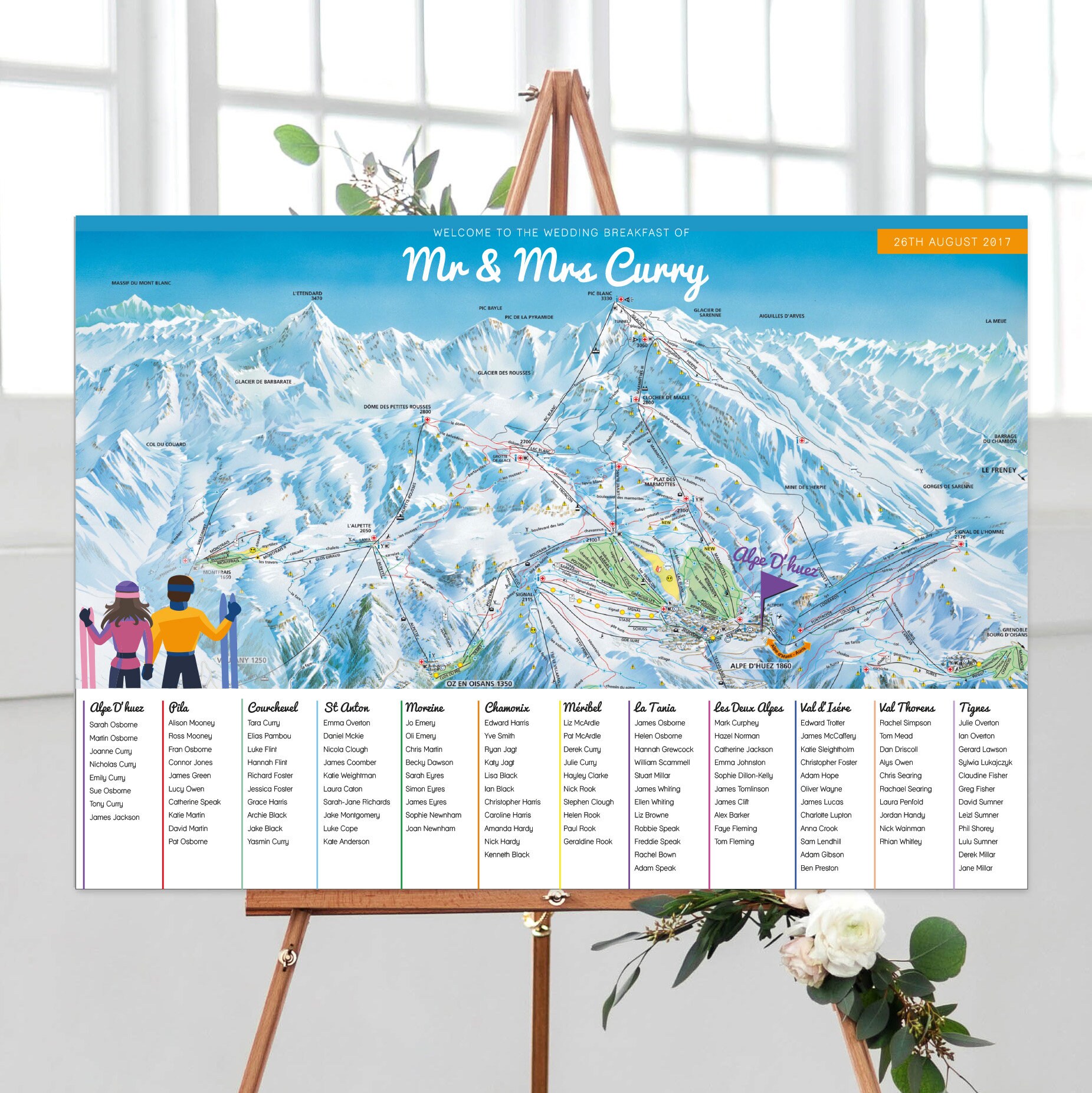 Ski Themed Wedding Place Card | Ski Themed Wedding, Place Card, Name ...