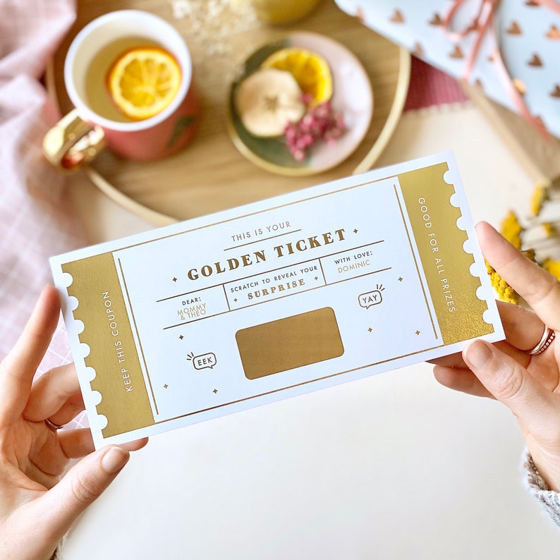 The Golden Ticket Scratch & Reveal Surprise Ticket Golden - Etsy