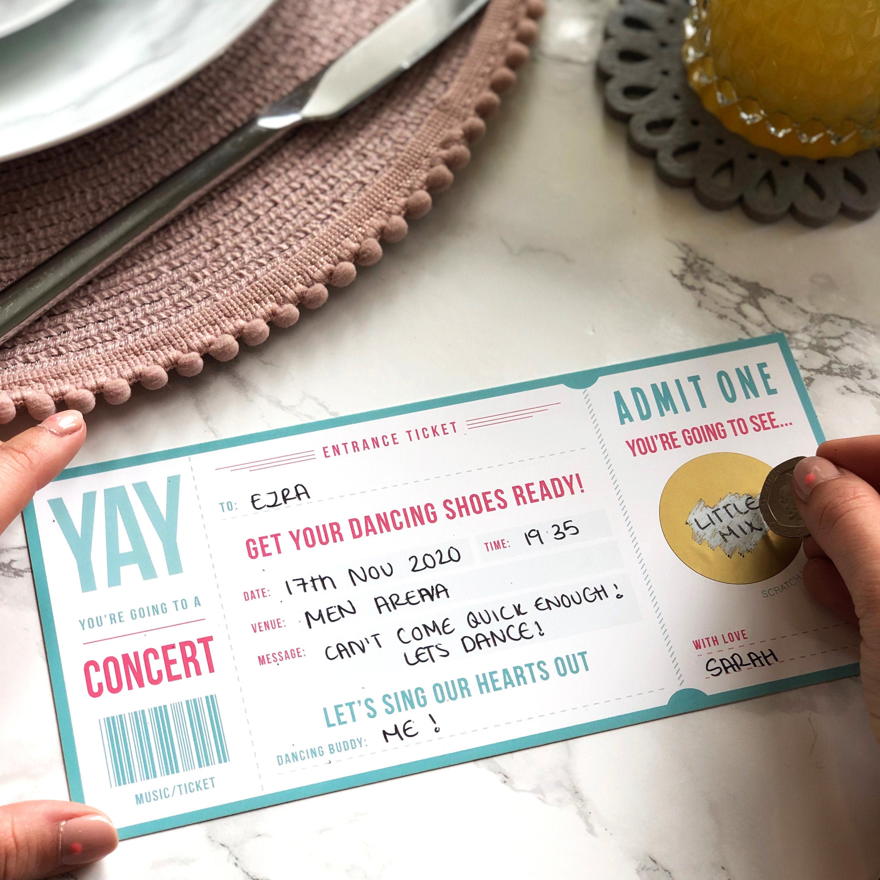 Scratch off Music Ticket Concert Gift Surprise Concert - Etsy
