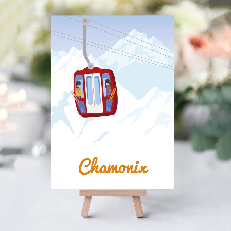 Ski Themed Wedding Place Card | Ski Themed Wedding, Place Card, Name ...