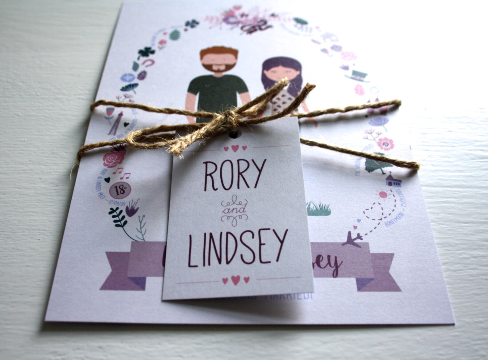 Illustrated Couple Wedding Invitations Personalised Couple - Etsy