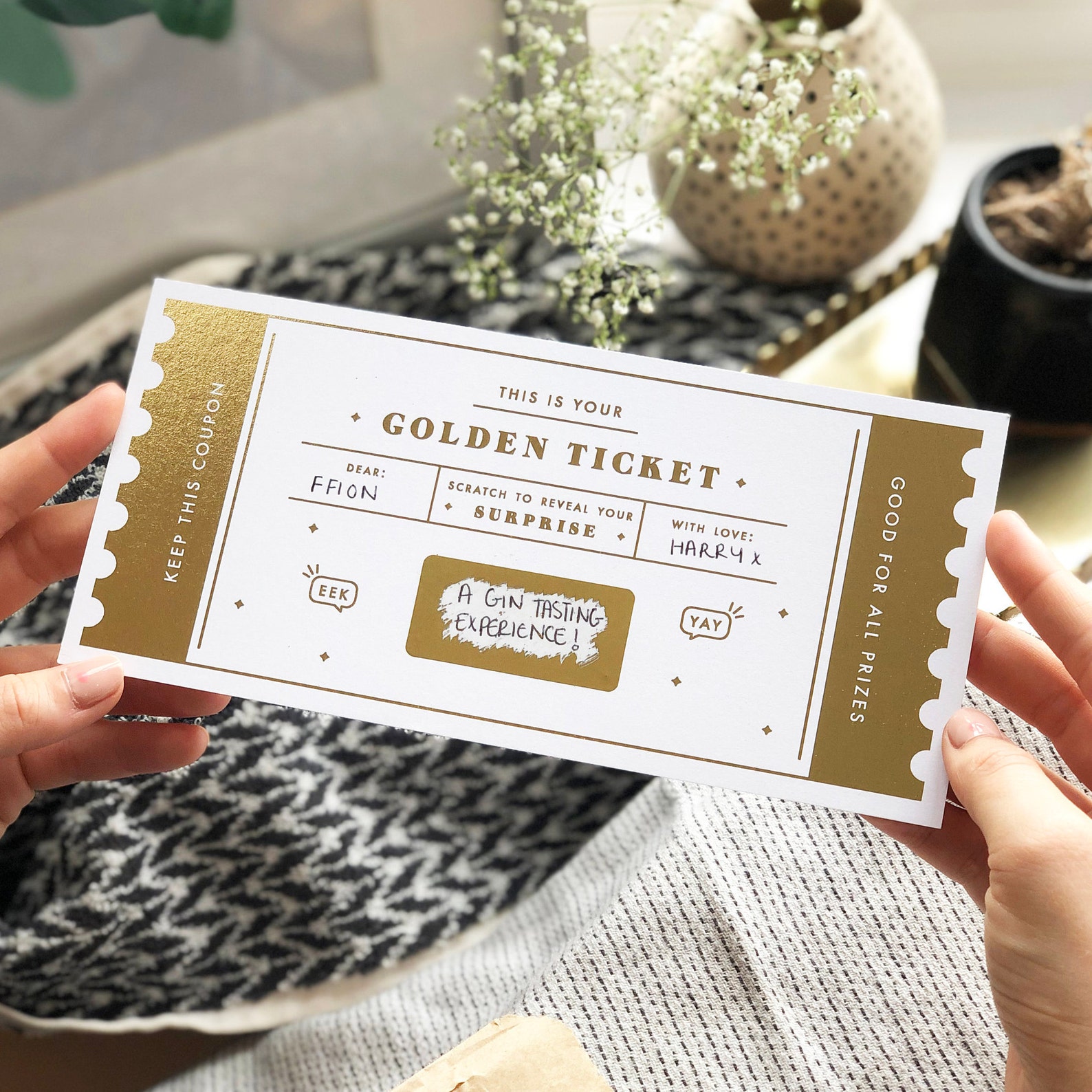 The Golden Ticket Scratch & Reveal Surprise Ticket Golden - Etsy