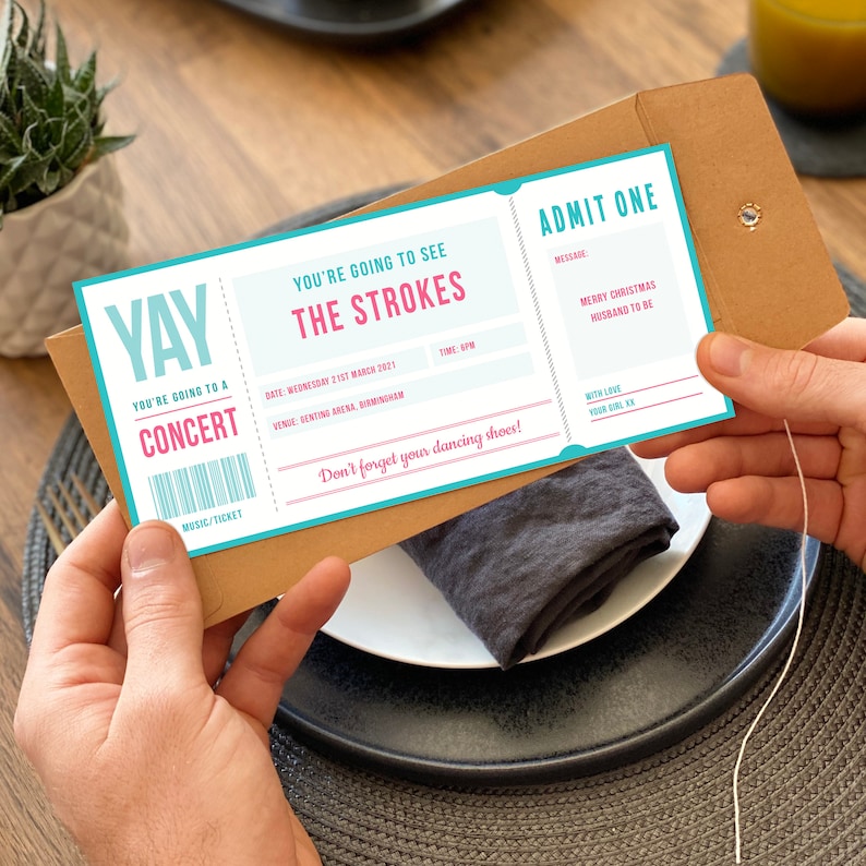 Music Ticket Concert Gift Surprise Concert Ticket Surprise | Etsy UK