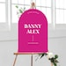 Pink Curved Welcome Sign | Modern Bright Bold Wedding, Minimal Arched ...