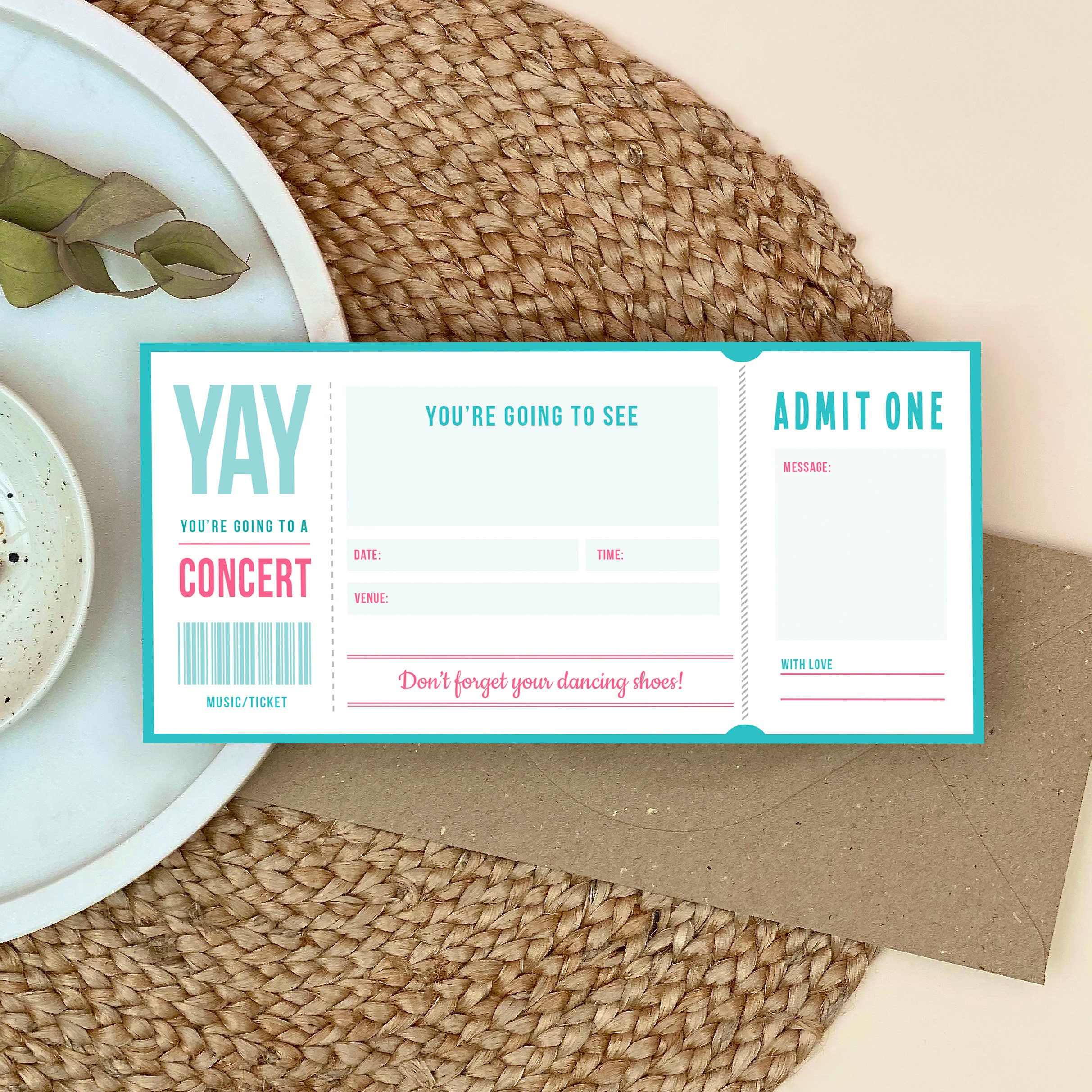 Music Ticket Concert Gift Surprise Concert Ticket Surprise | Etsy UK