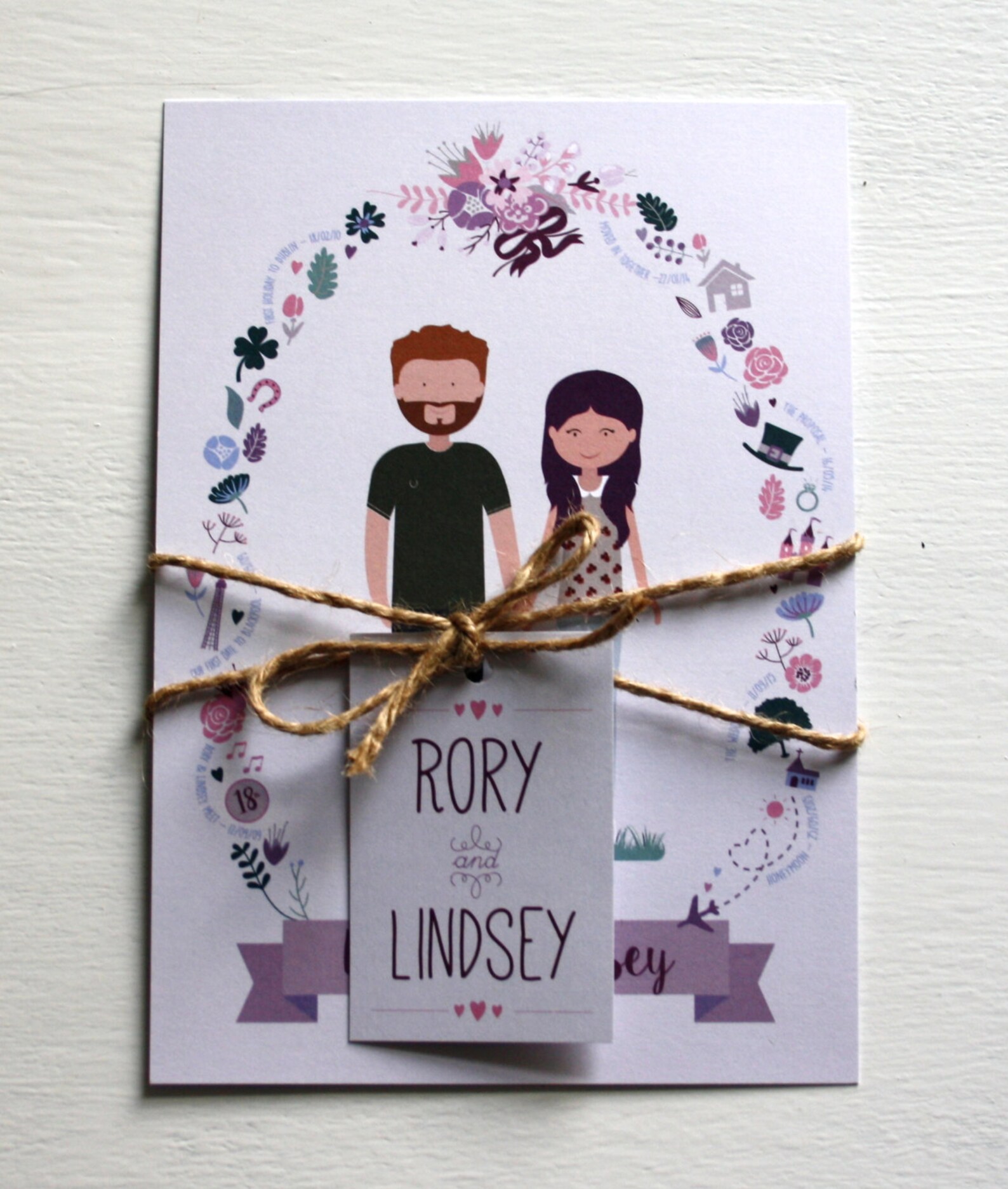 Illustrated Couple Wedding Invitations Personalised Couple - Etsy