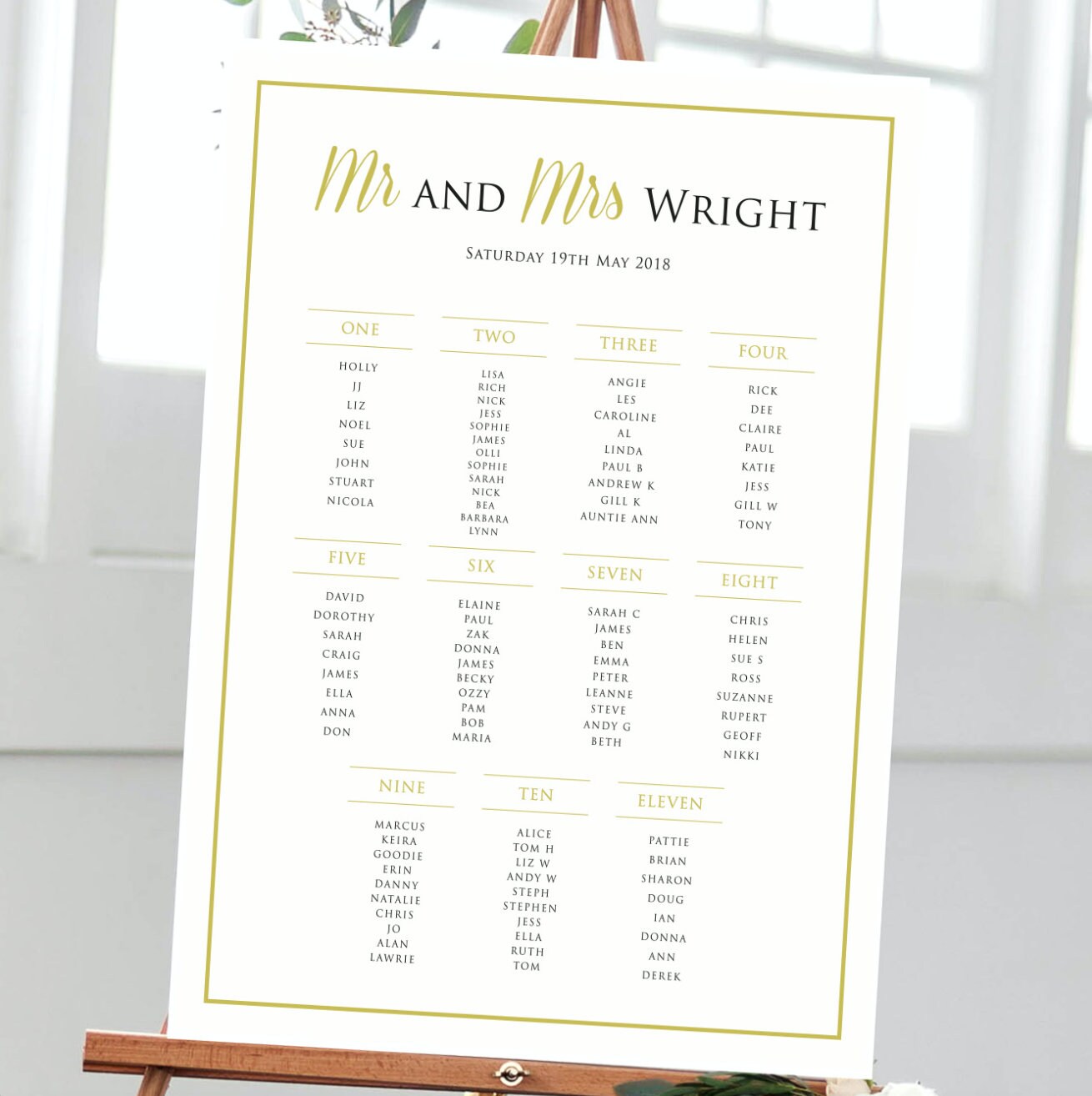 Modern Gold Table Plan Gold Wedding Modern Wedding Table | Etsy