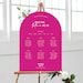 Orange Curved Table Plan | Modern Bright Bold Wedding, Minimal Arched ...