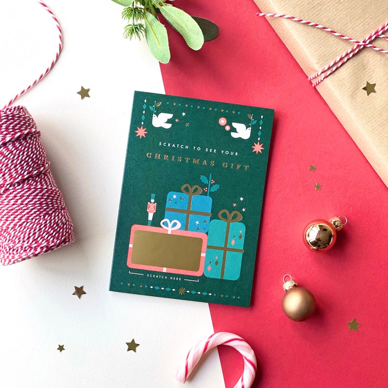 Traditional Christmas Gift Surprise Scratch Card | Christmas Scratch ...