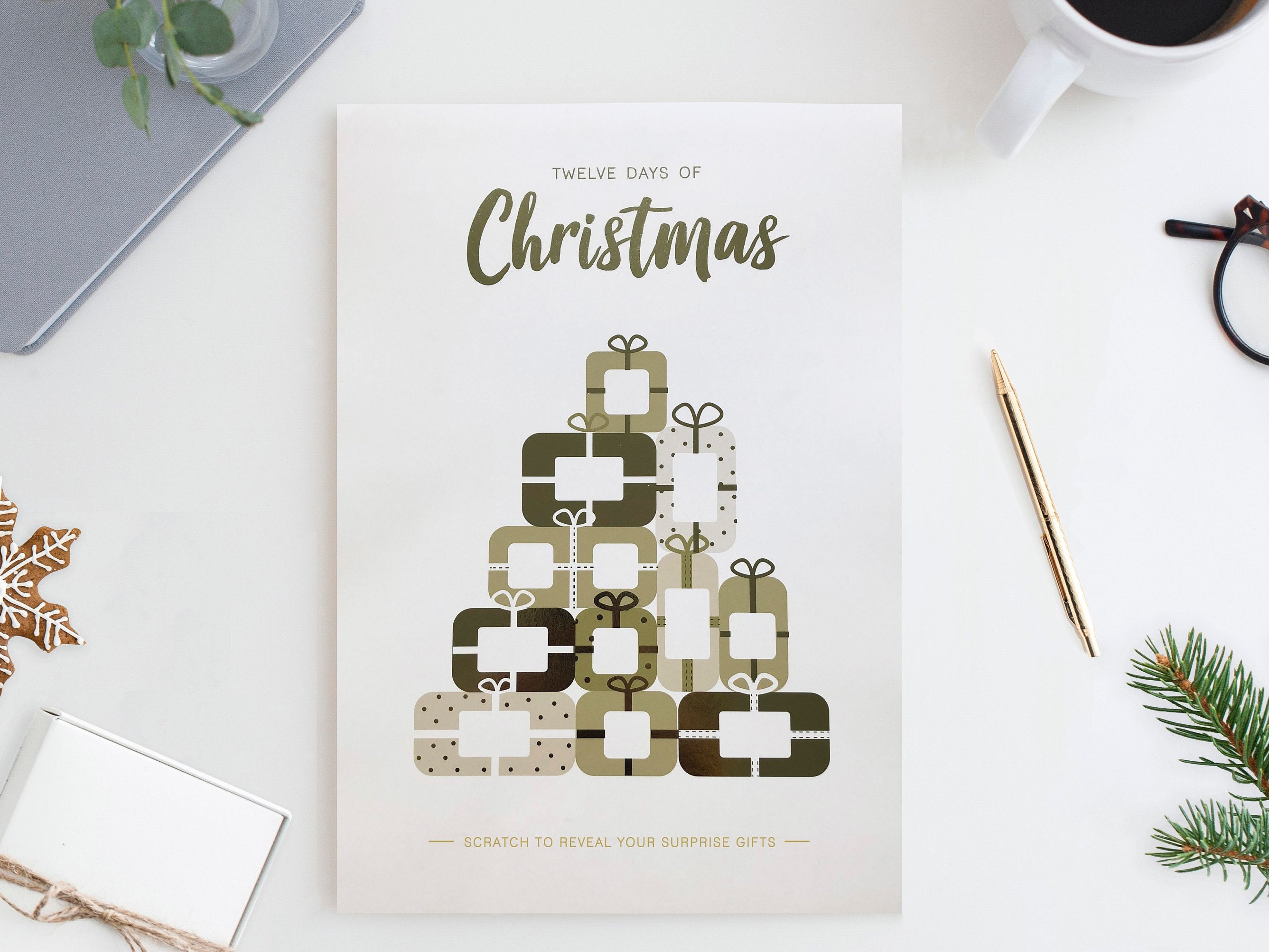 12 Days of Christmas Scratch off Advent Calendar - Etsy UK