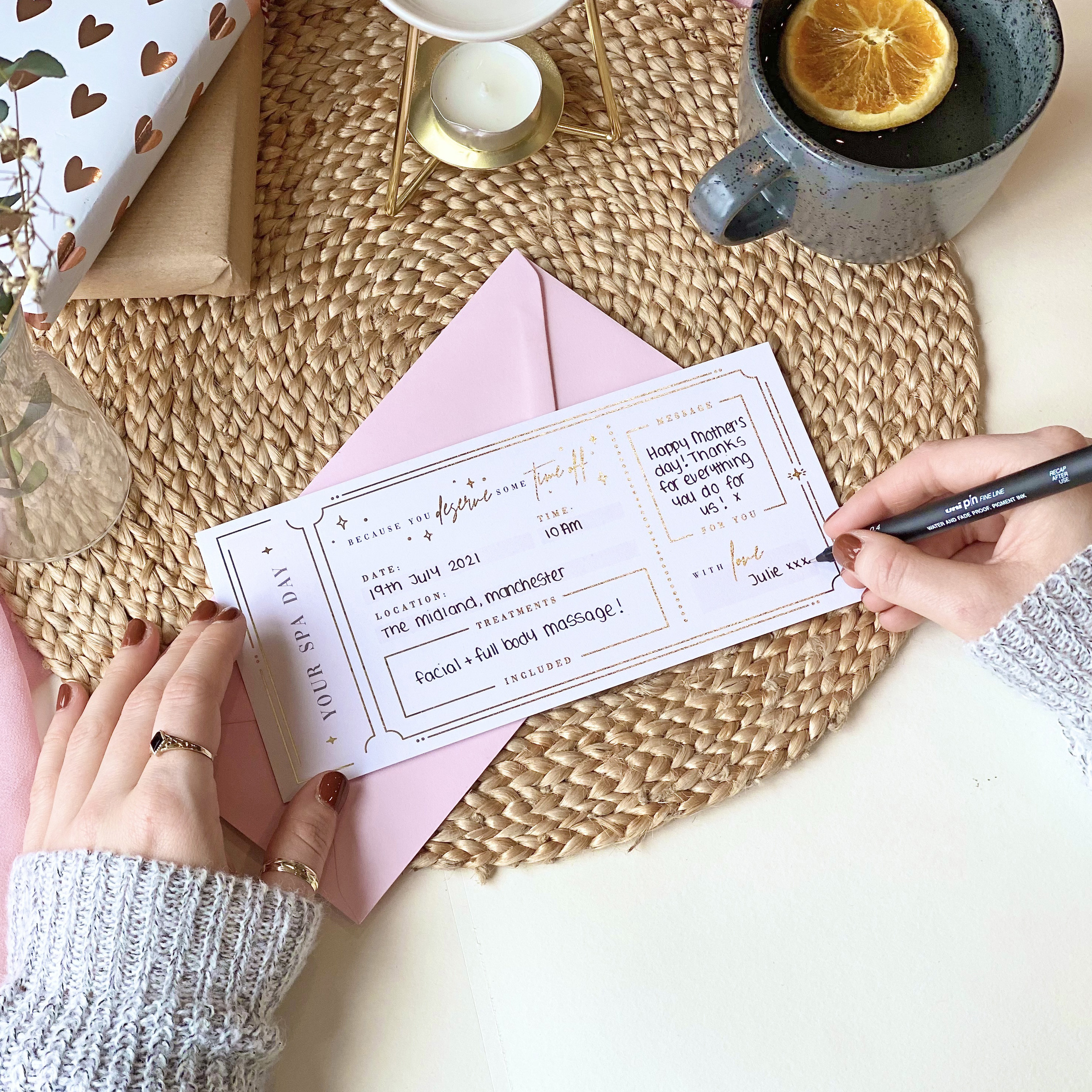 Spa Day Treatment Ticket Gift With Gold Foil Spa Day - Etsy UK