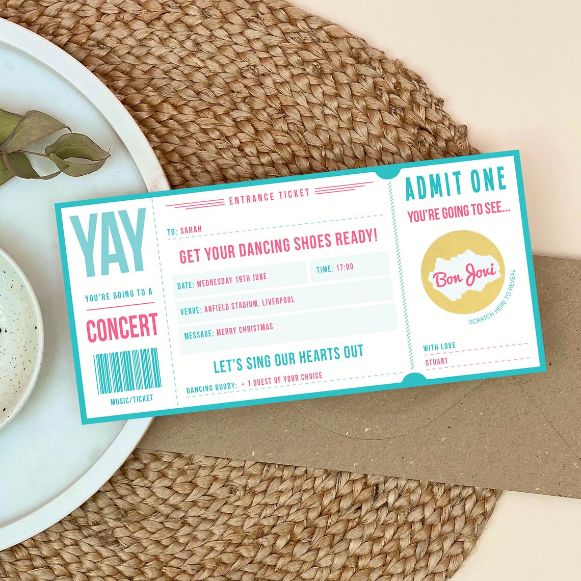 Scratch off Music Ticket Concert Gift Surprise Concert - Etsy