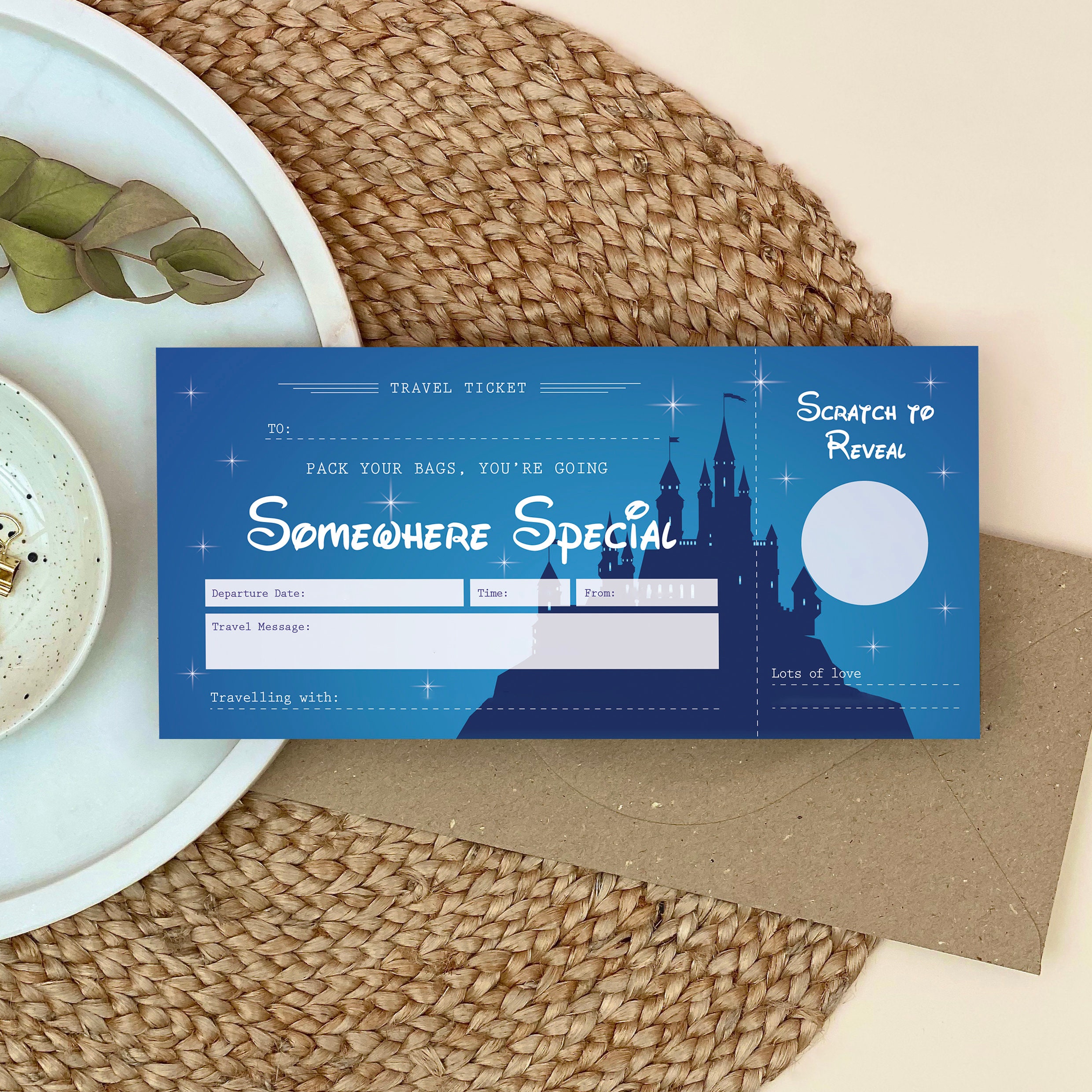 Disney Surprise Scratch off Ticket | Disney Announcement Card, Mickey ...