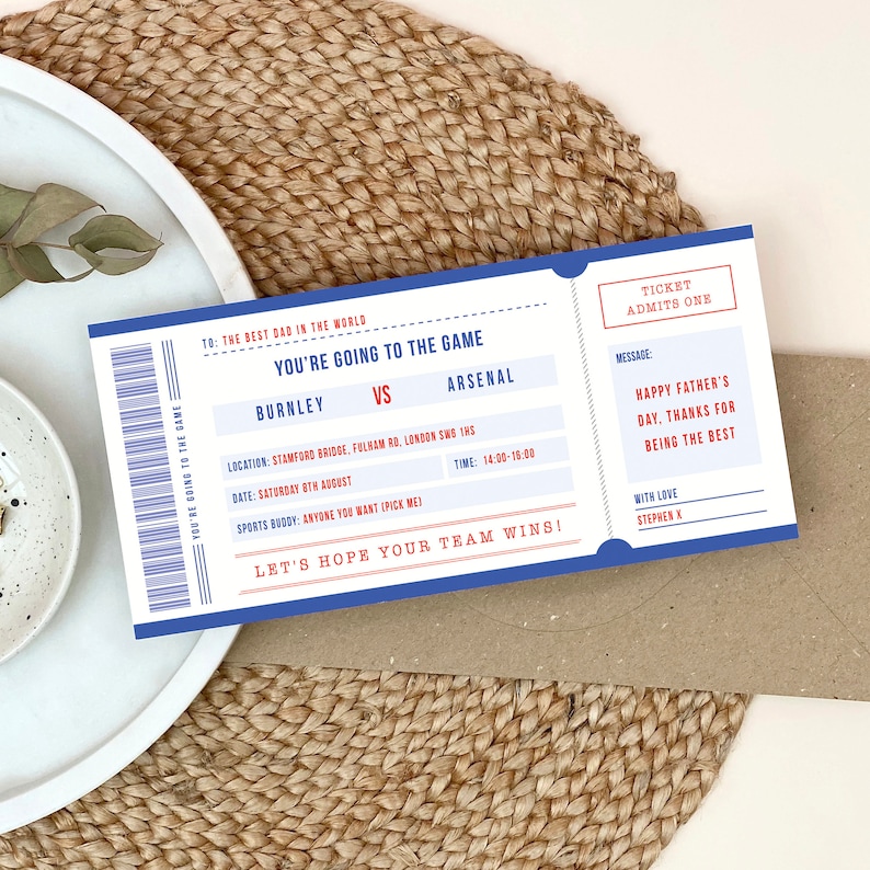 Surprise Game Ticket Game Ticket Gift Football Game Reveal - Etsy