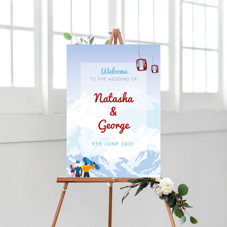 Ski Themed Wedding Welcome Sign Ski Themed Wedding Wedding - Etsy