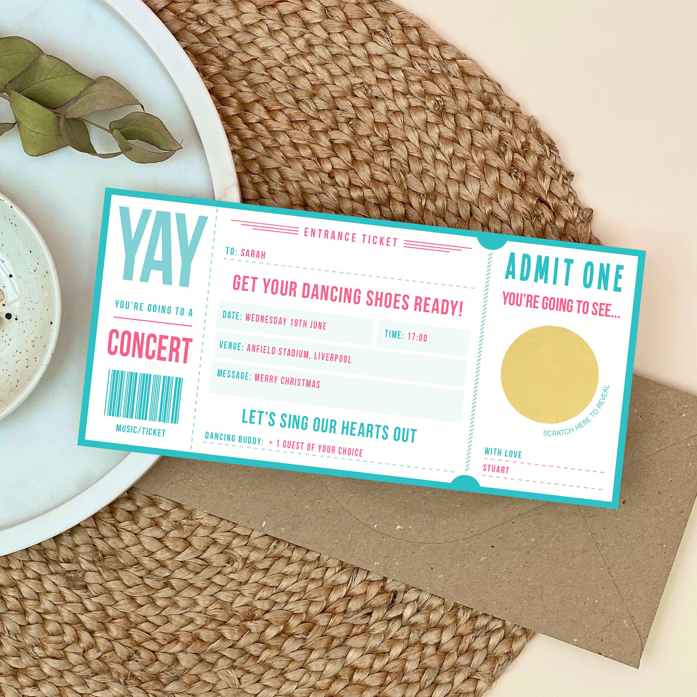 Scratch off Music Ticket Concert Gift Surprise Concert - Etsy