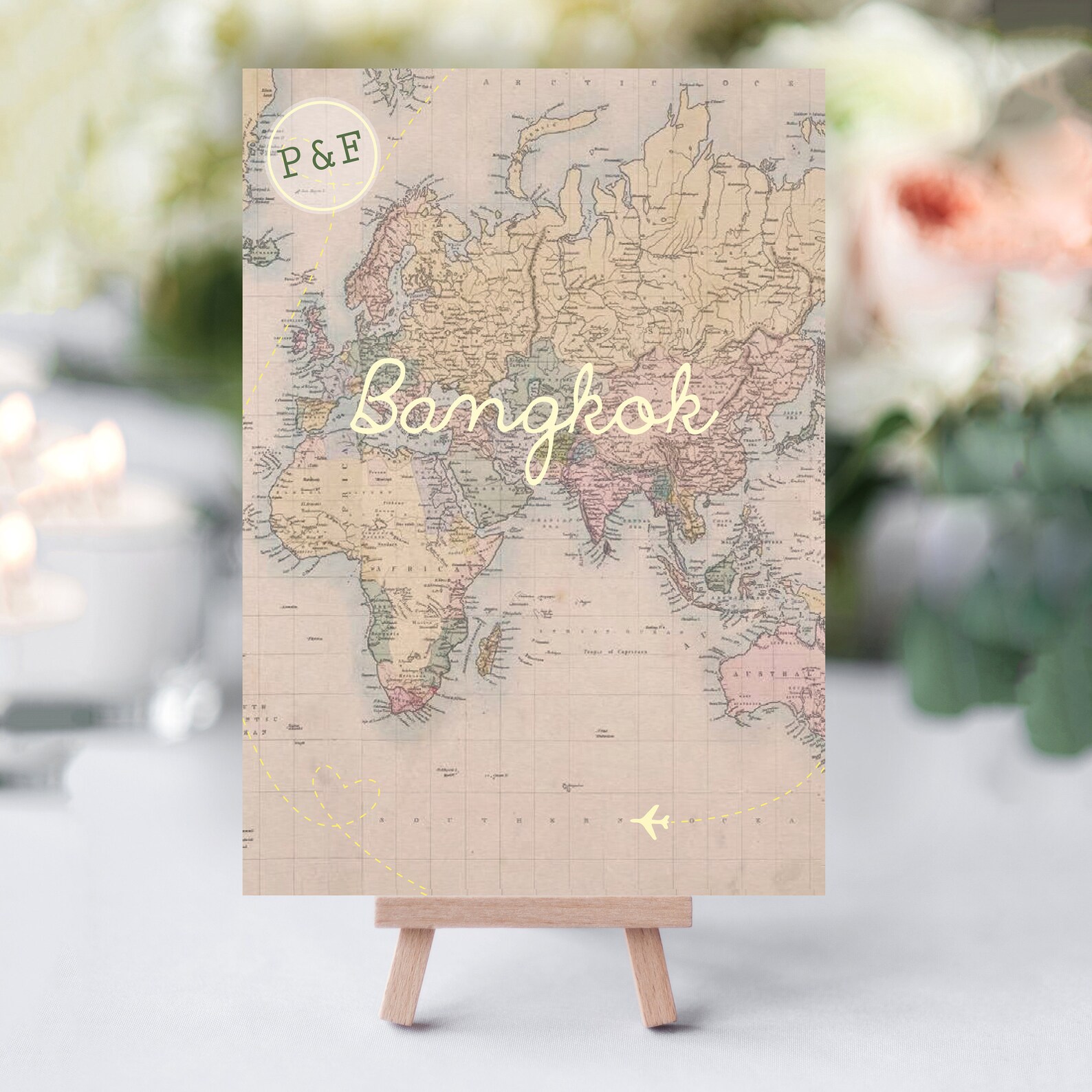 Vintage Travel Map Table Plan Travel Themed Wedding Abroad | Etsy