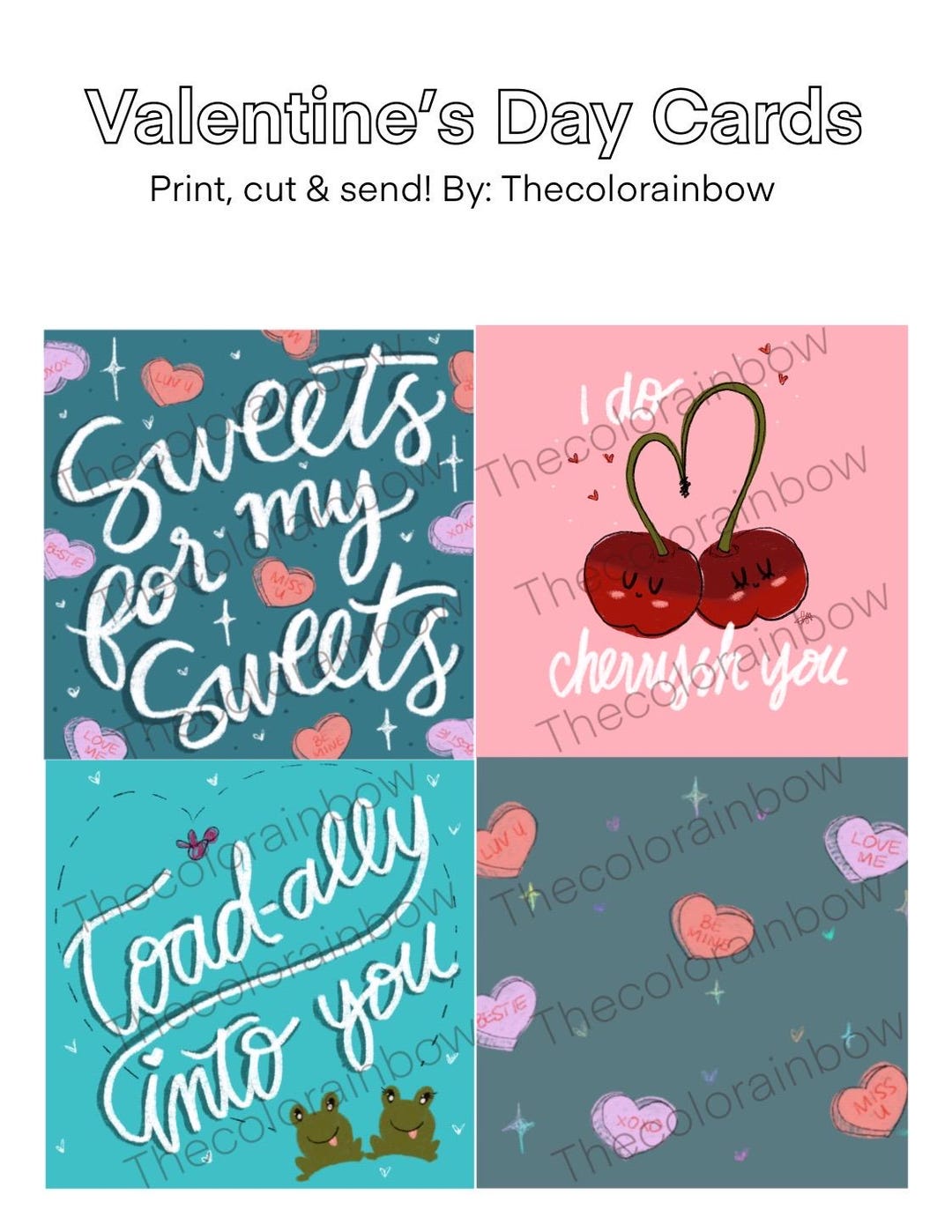 Print at Home Valentines Day Cards digital Download - Etsy