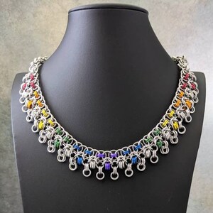 Rondo a La Byzantine Rainbow Chainmaille Statement Necklace - Etsy