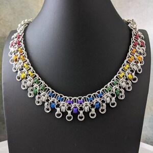 Rondo a La Byzantine Rainbow Chainmaille Statement Necklace - Etsy