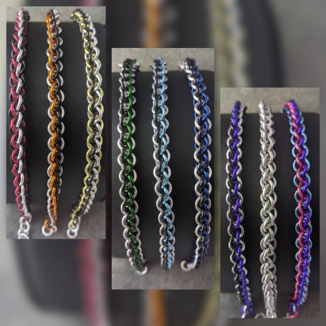 JPL3 jens Pind Linkage 3 Weave Chainmaille Bracelet Chunky - Etsy Israel