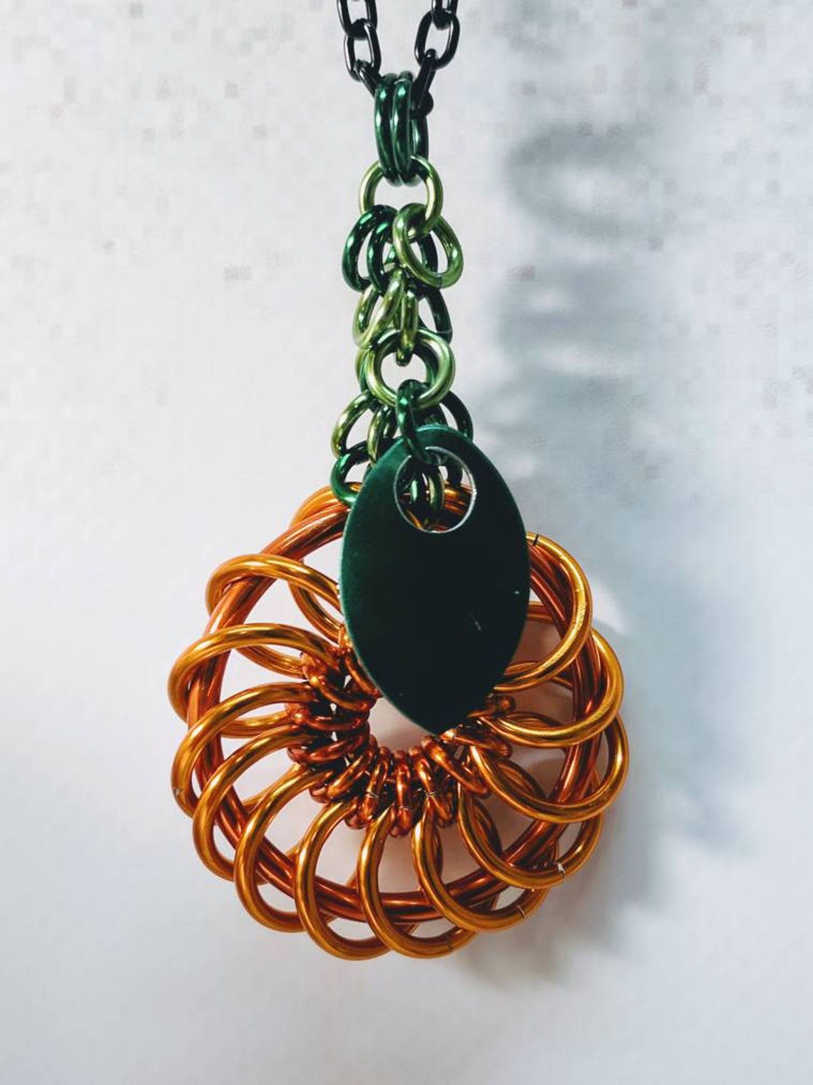 Pumpkin Chainmaille Pendant With Chain - Etsy