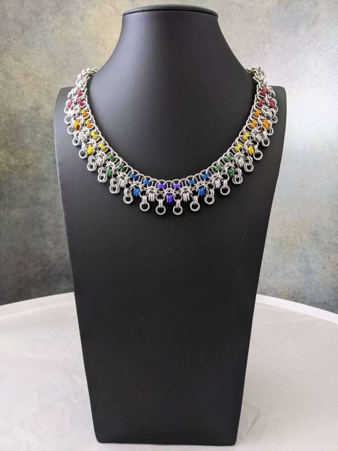 Rondo a La Byzantine Rainbow Chainmaille Statement Necklace - Etsy