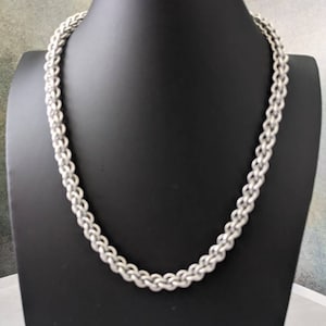 JPL3 (jens Pind Linkage 3) Weave Silver Chainmaille Necklace Chain ...