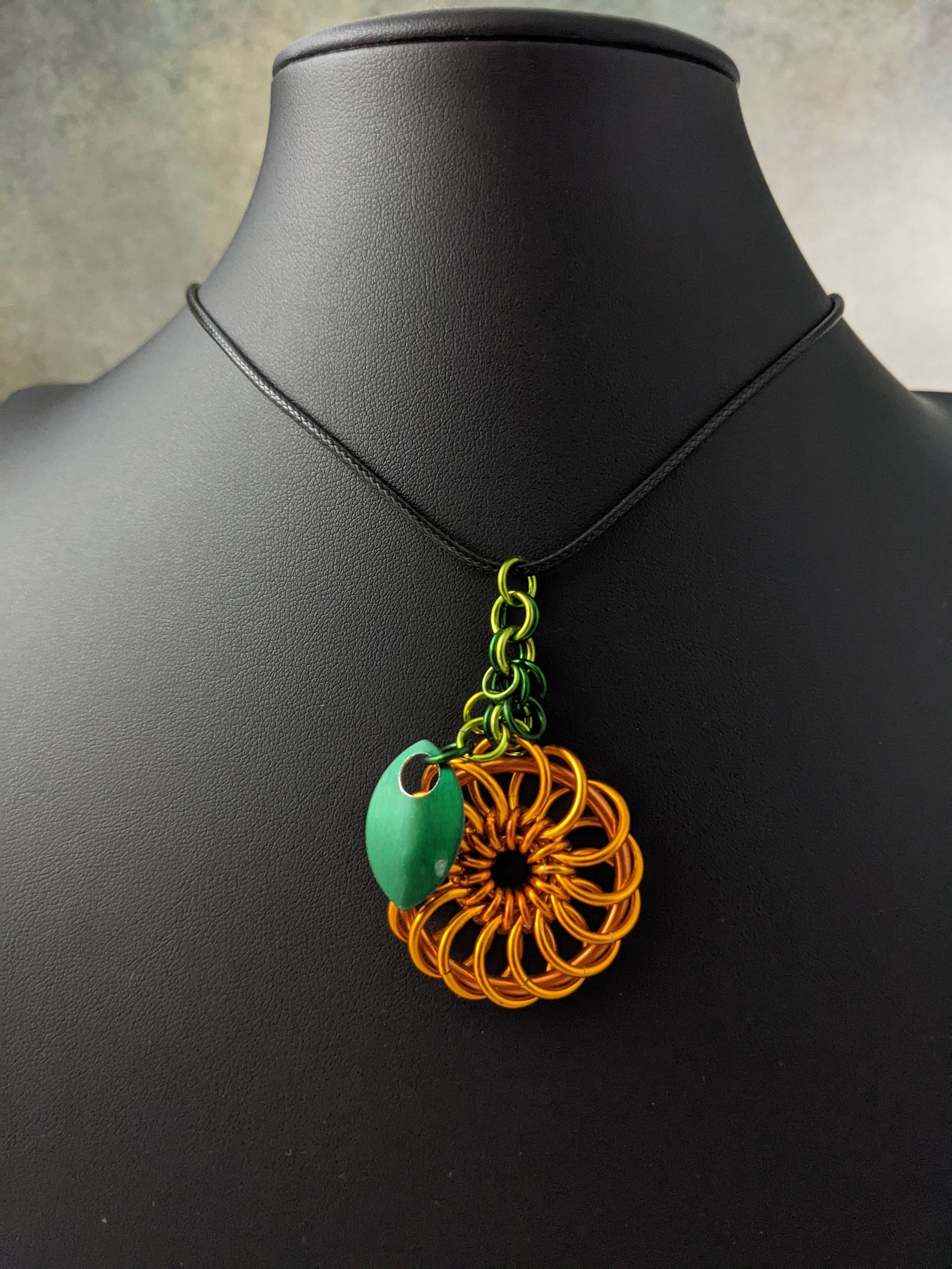 Pumpkin Chainmaille Pendant With Chain - Etsy