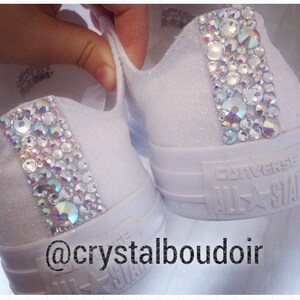 Custom Personalised Crystal Converse Bling Wedding Bride Bridesmaids ...