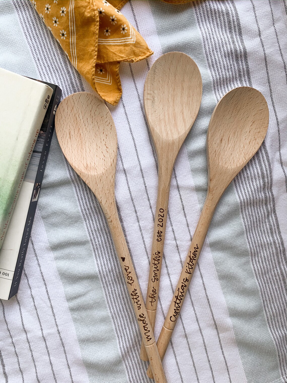 Single Wooden Spoon Woodburned Spoons Wedding Gift - Etsy