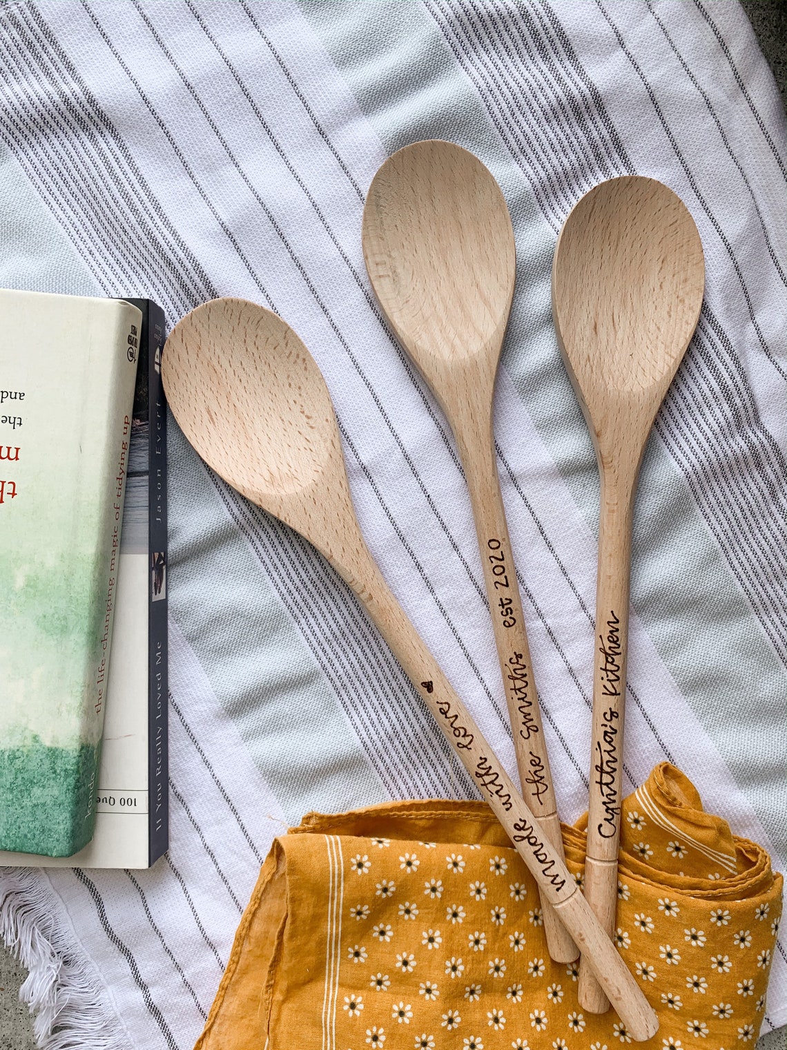 Single Wooden Spoon Woodburned Spoons Wedding Gift - Etsy
