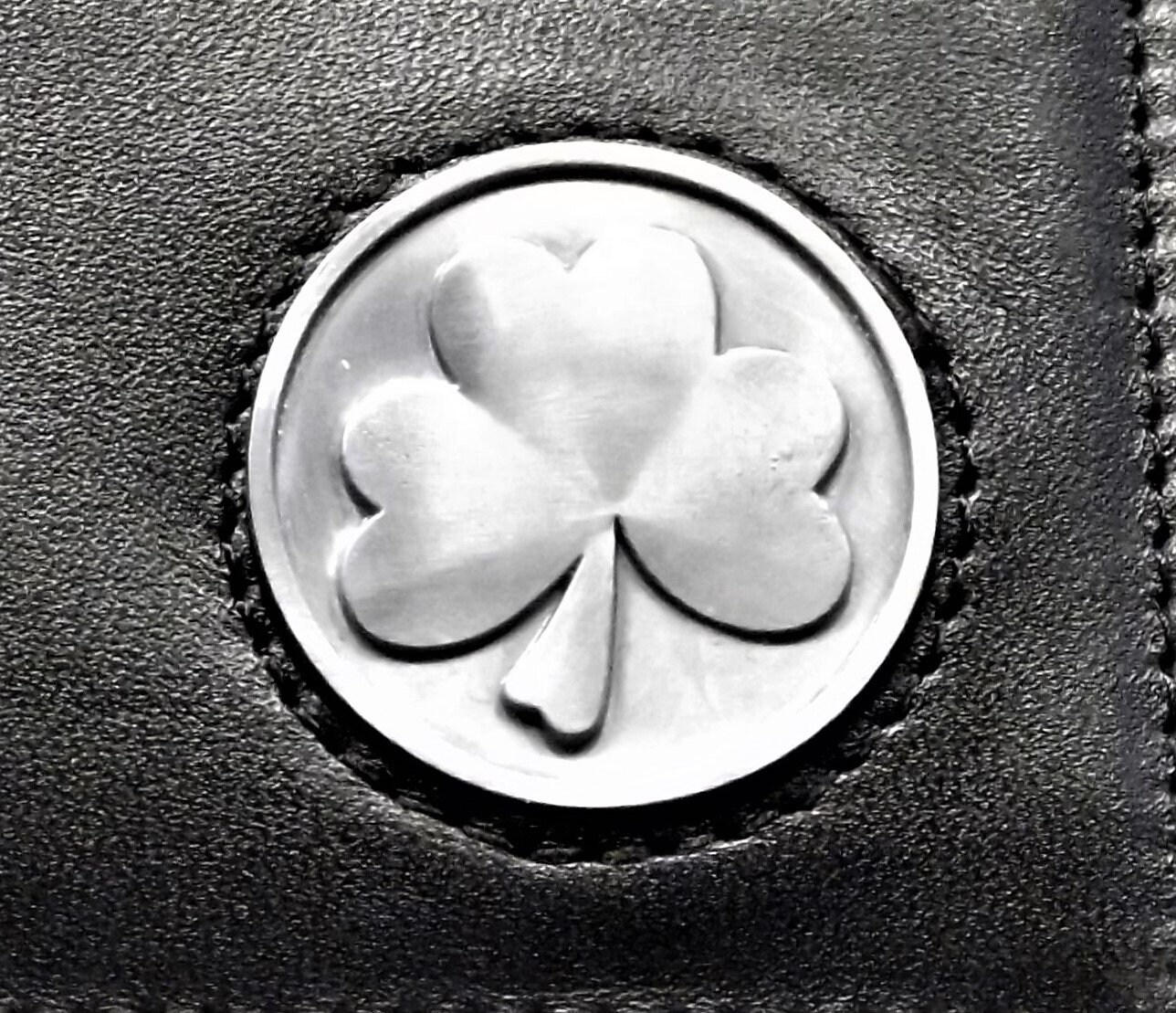 SHAMROCK BIFOLD WALLET Top Grain Cowhide Leather Pull Out Passcase Men ...