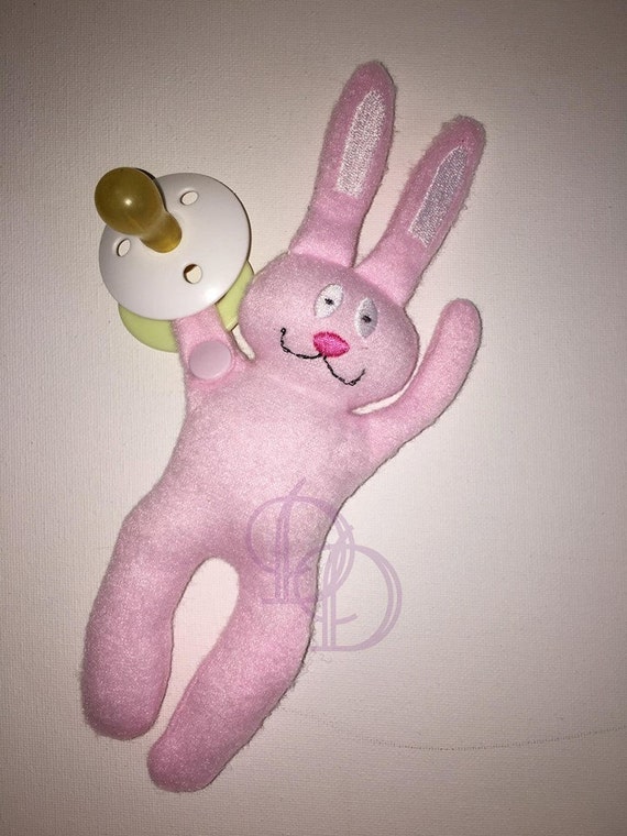 Paci Pals Bunny ITH Digital Embroidery Design With PDF - Etsy