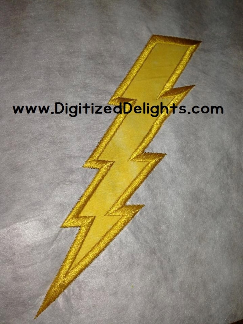 Lightning Bolt Embroidery Applique Design for 3 Sizes - Etsy