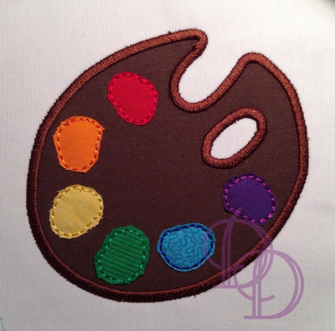 Paint Palette Applique Embroidery Design in Three Hoops Sizes - Etsy