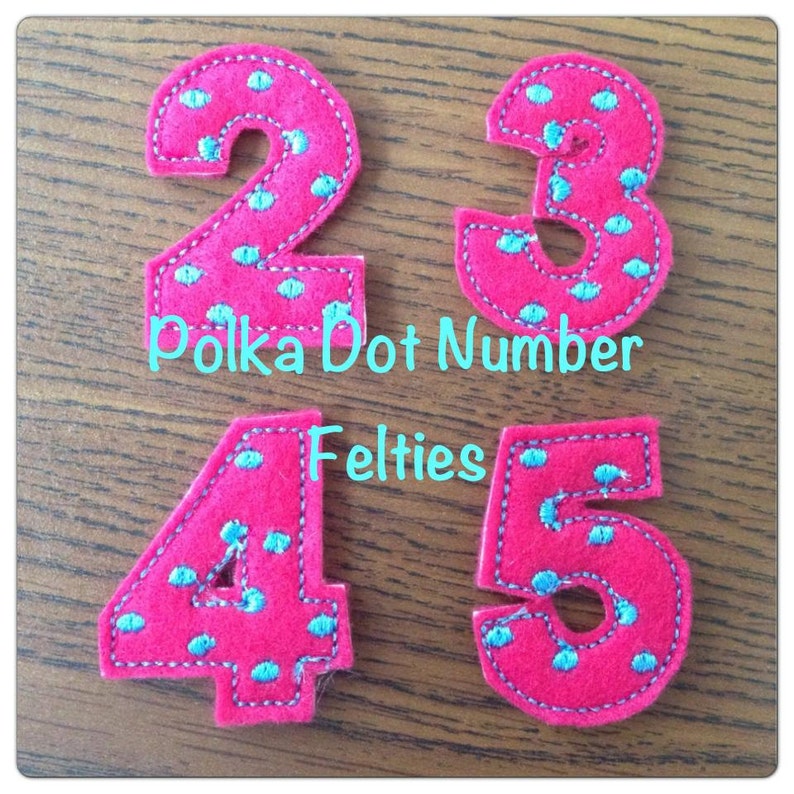 Polka Dot Numbers Felties Embroidery Machine Design for Alphabet ...