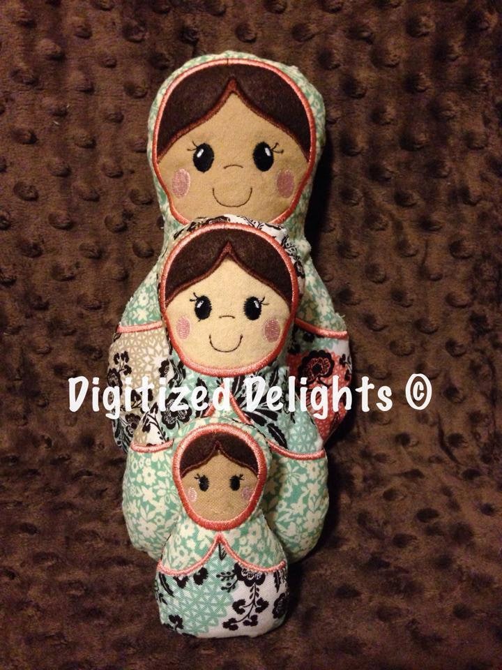 Matryoshka Nesting Doll Embroidery Designs in the Hoop Instant | Etsy
