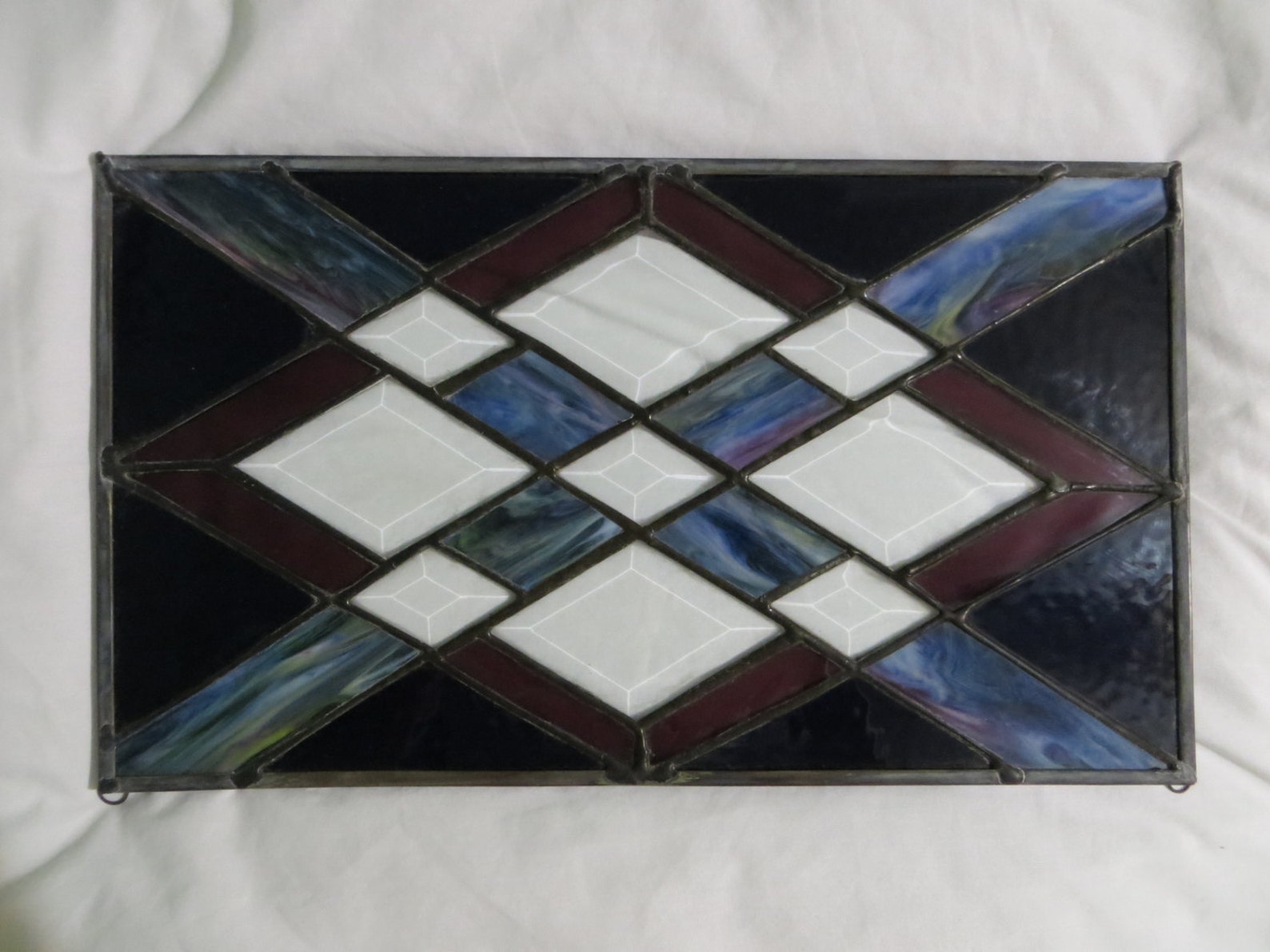 Purple Diamond Glass Panel With Bevels - Etsy