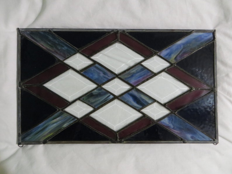 Purple Diamond Glass Panel With Bevels - Etsy