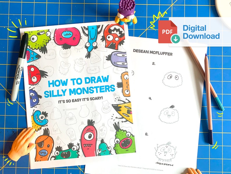 How to Draw Silly Monsters - Printable Digital Download - Etsy