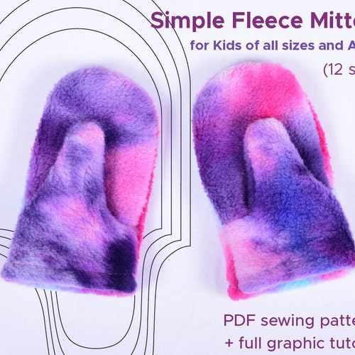 Simple Fleece Mittens PDF Sewing Pattern /12 Sizes: Kids of - Etsy