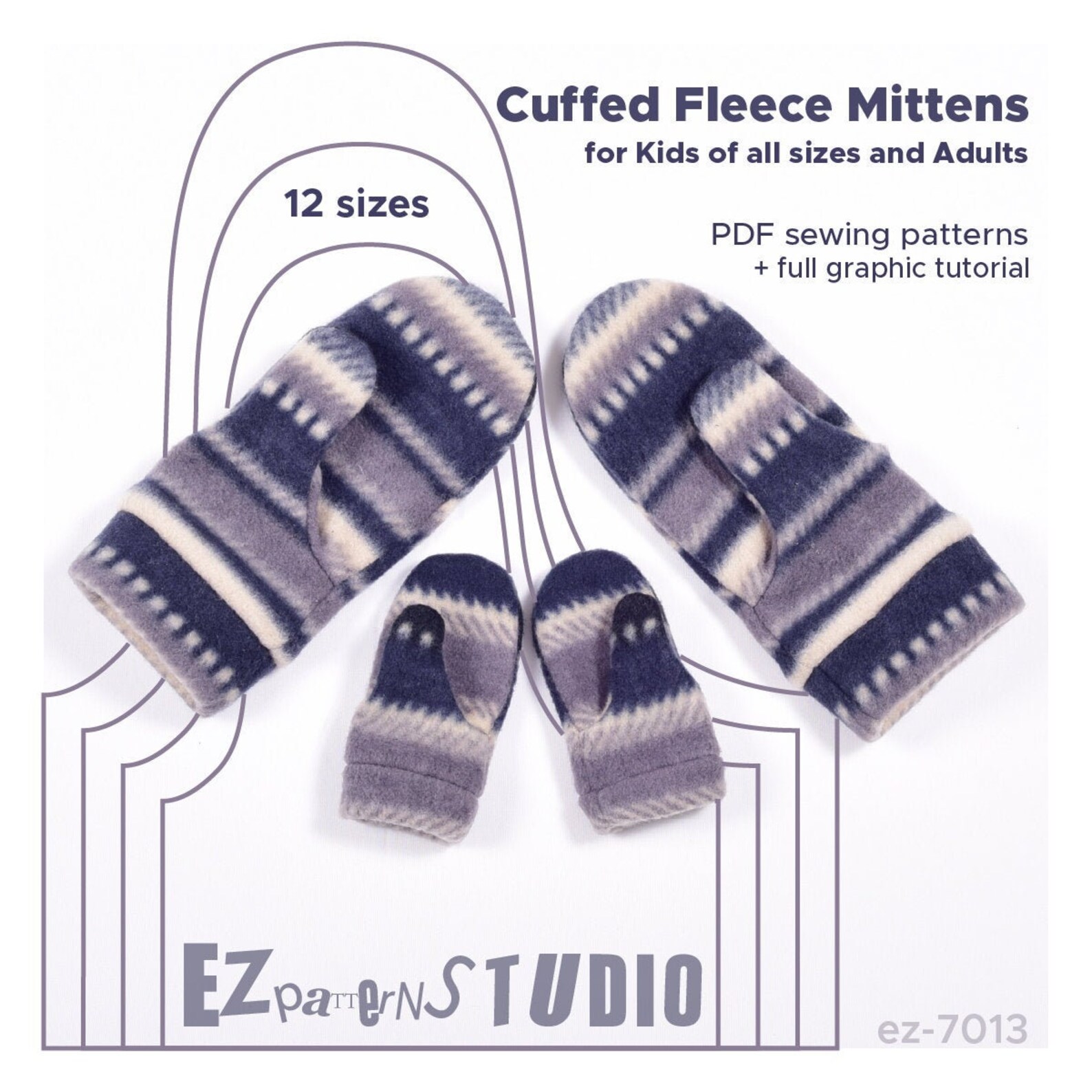 Cuffed Fleece Mittens PDF Sewing Pattern for Child/teen/adult - Etsy